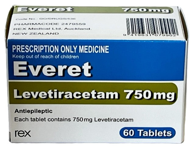 Everet (Levetiracetam) 750mg (60 Tablets) Prescription Required – Pet PA NZ