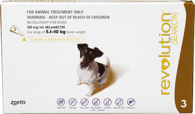 Revolution Flea and Worming Treatment for Dogs 5.1 – 10 kg – Pet PA NZ
