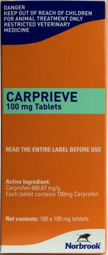 Carprieve (Carprofen) 100mg (100 Tablets) Prescription Required – Pet PA NZ