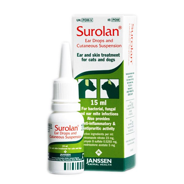 Surolan Ear Drops (15ml Bottle) Prescription Required – Pet PA NZ